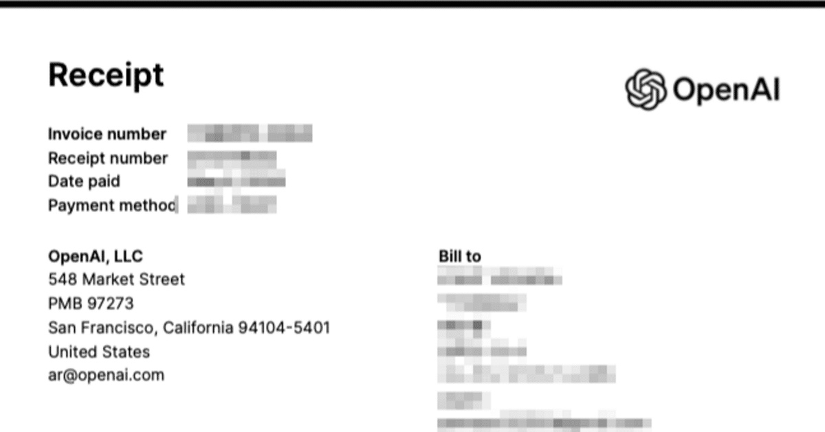 【ChatGPT（OpenAI）】レシート（領収書）の確認方法｜ハナコストック販売日誌