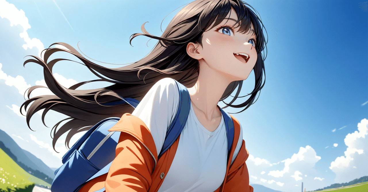 AIイラストに魂をっ！（AI画像生成） 風にのる少女、自転車でGO！｜みこっちゃん
