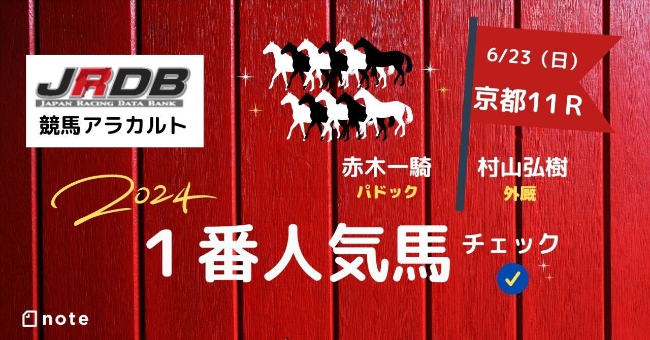 6/23（日）京都11R 宝塚記念 1番人気馬チェック｜JRDB 競馬アラカルト