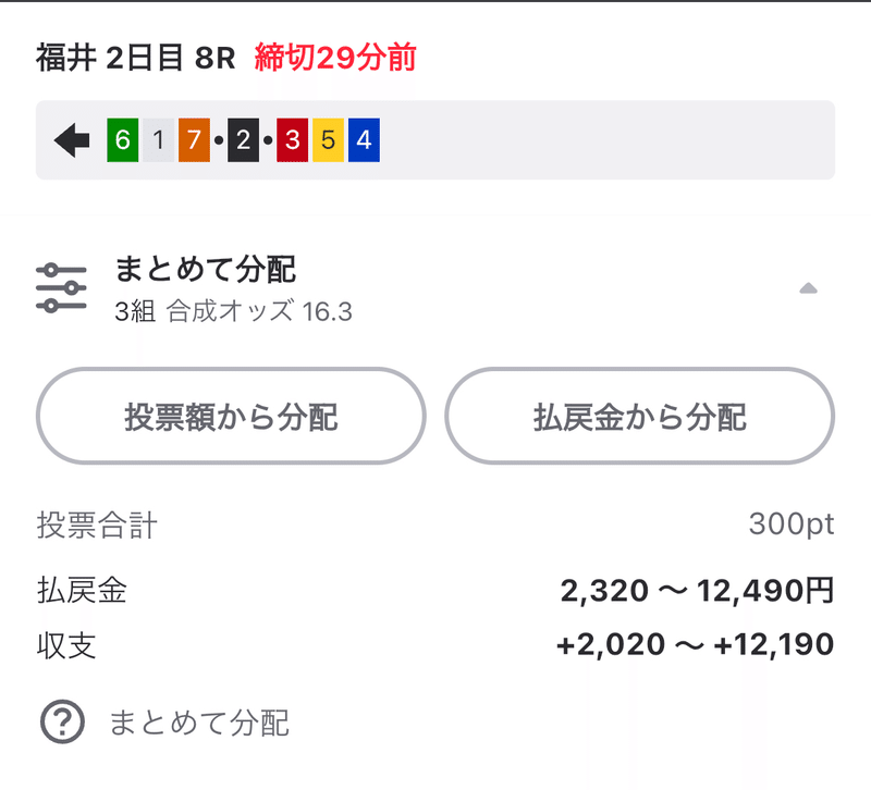 福井8R本日の穴🔥勝負駆け200p 15点｜愛知マン