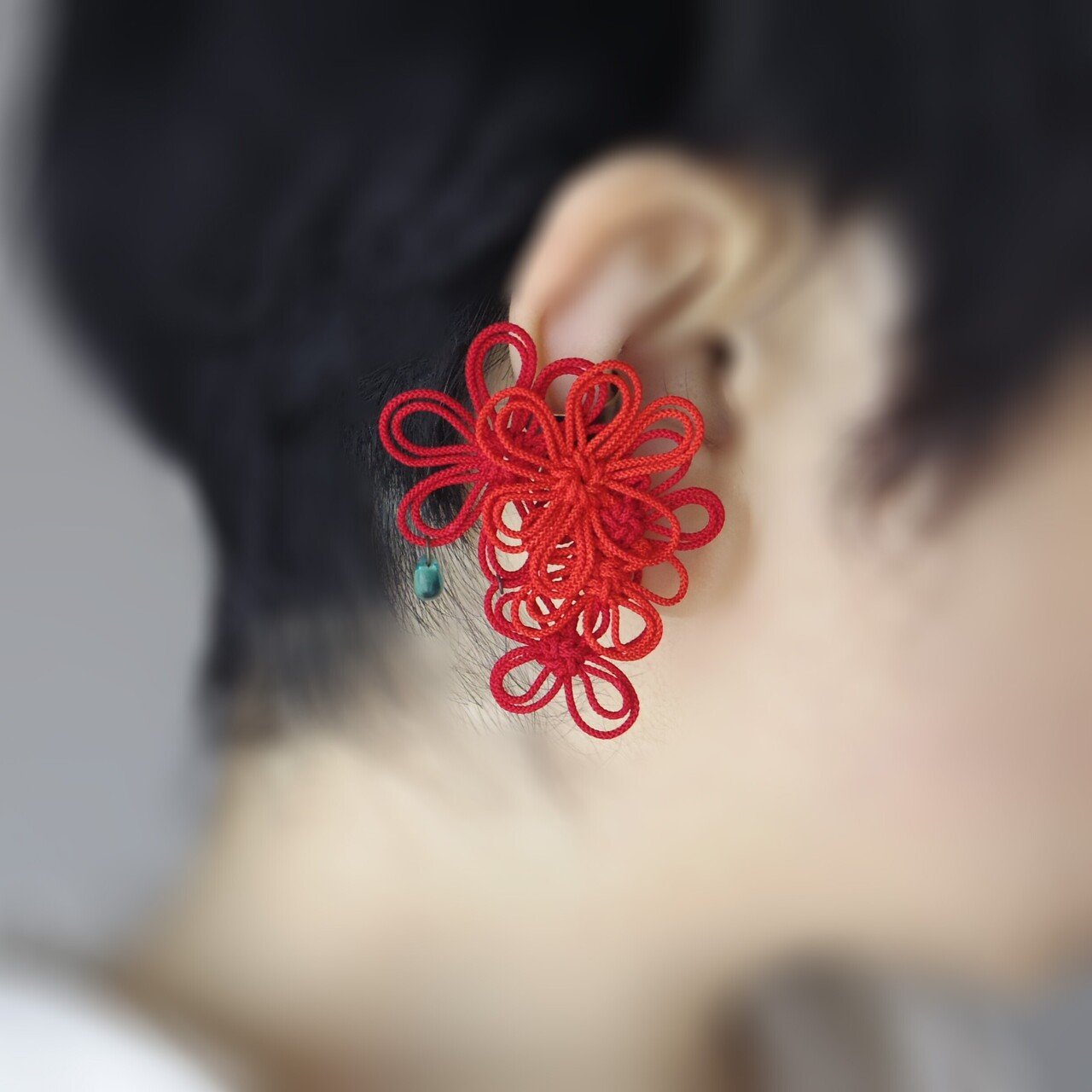 【復活販売 / 2024.6.21.】 かたっぽイヤーカフ「おとぎ艶々」（朱×赤） | nuta design https://nutadesign.thebase.in/items ...