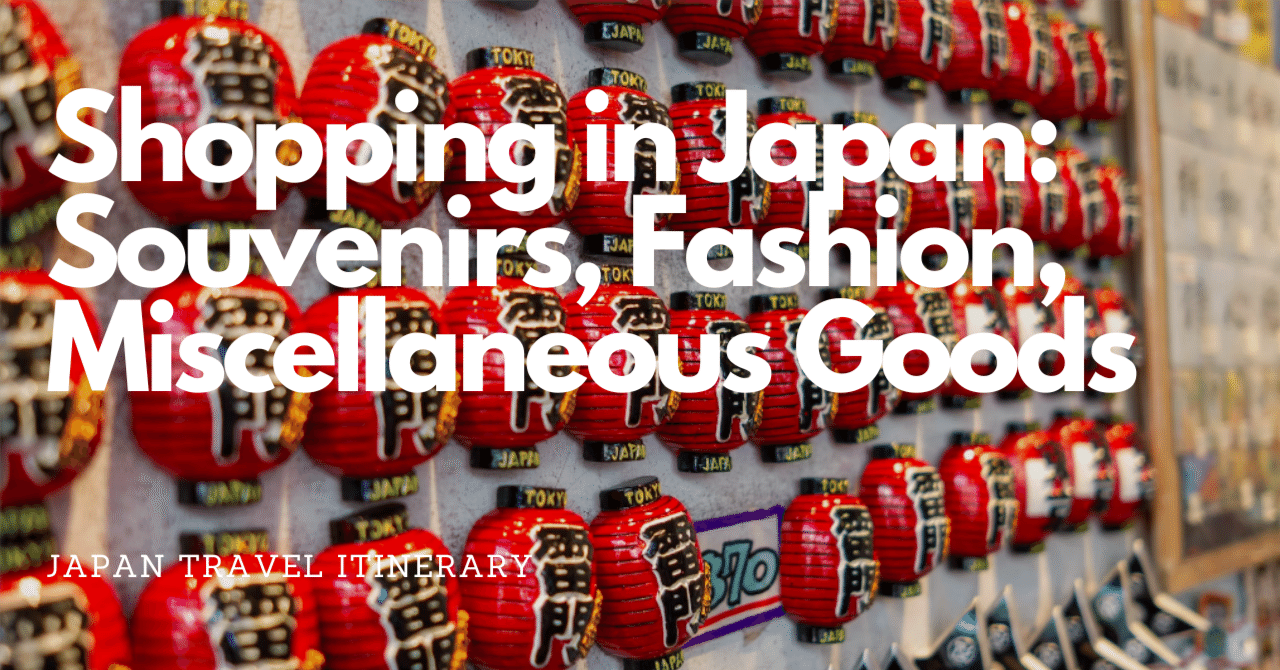 Shopping in Japan: Souvenirs, Fashion, Miscellaneous Goods｜JTI | Japan ...