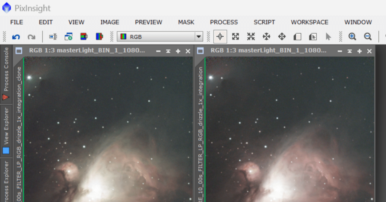 【便利機能】PixInsightで複製画像を作って効果を比較する｜ゴンカネ