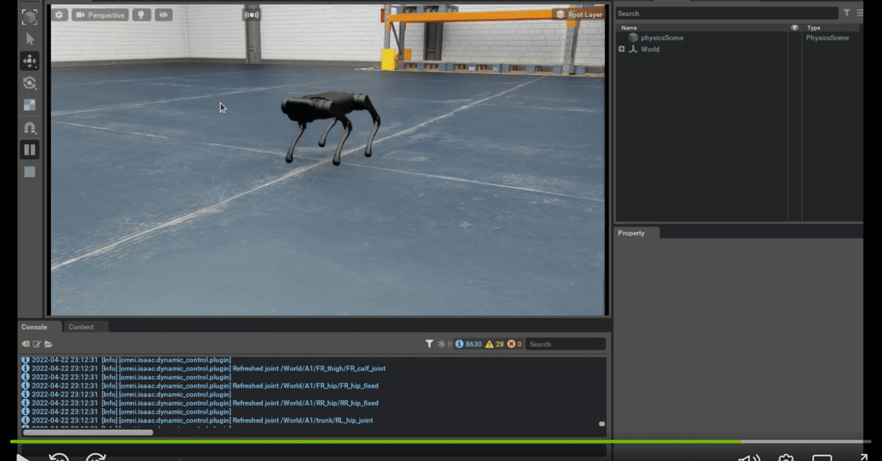 Omniverse IsaacSim の Robot Simulation では市中にあるロボットを動かすpythonプログラムを用意してい ...