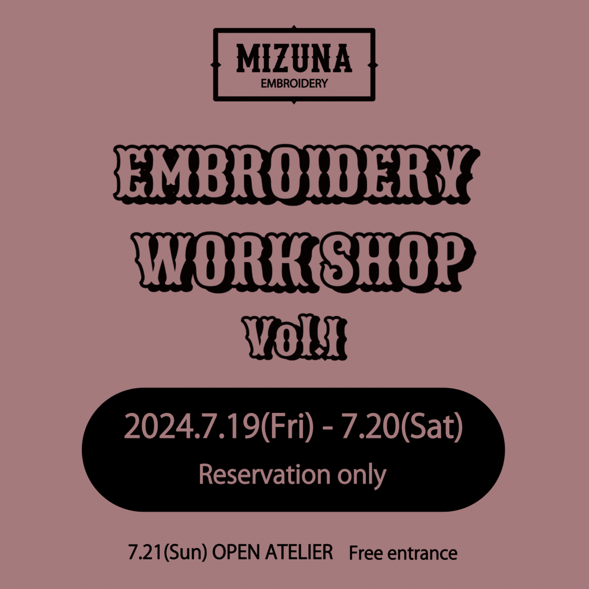 7.19〜7.20 WORK SHOP@新御徒町アトリエ｜ ️‍🔥MIZUNA ️‍🔥