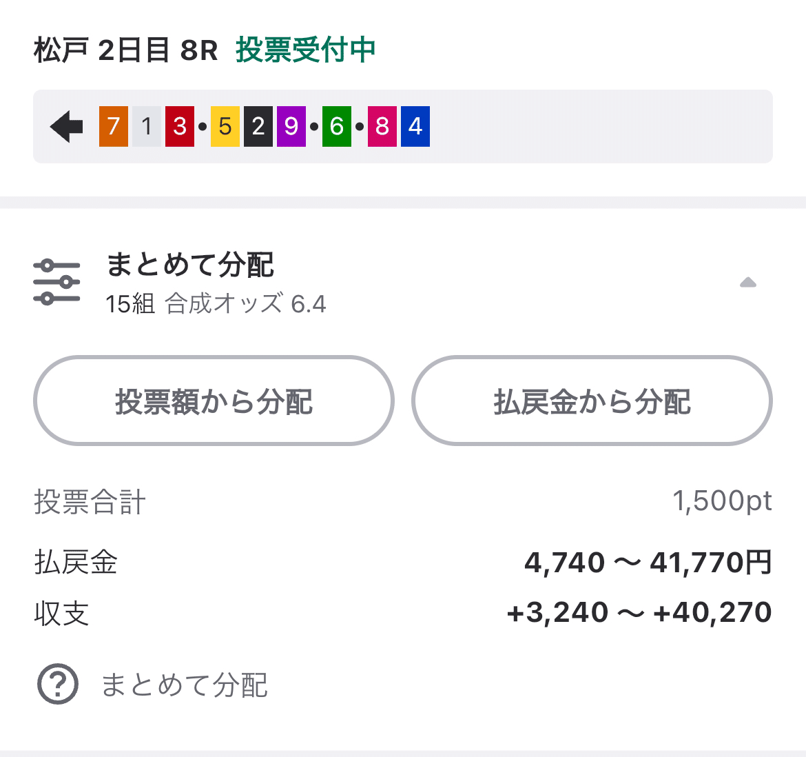 7/14松戸8R今日は逃げそうな予感 250p｜愛知マン