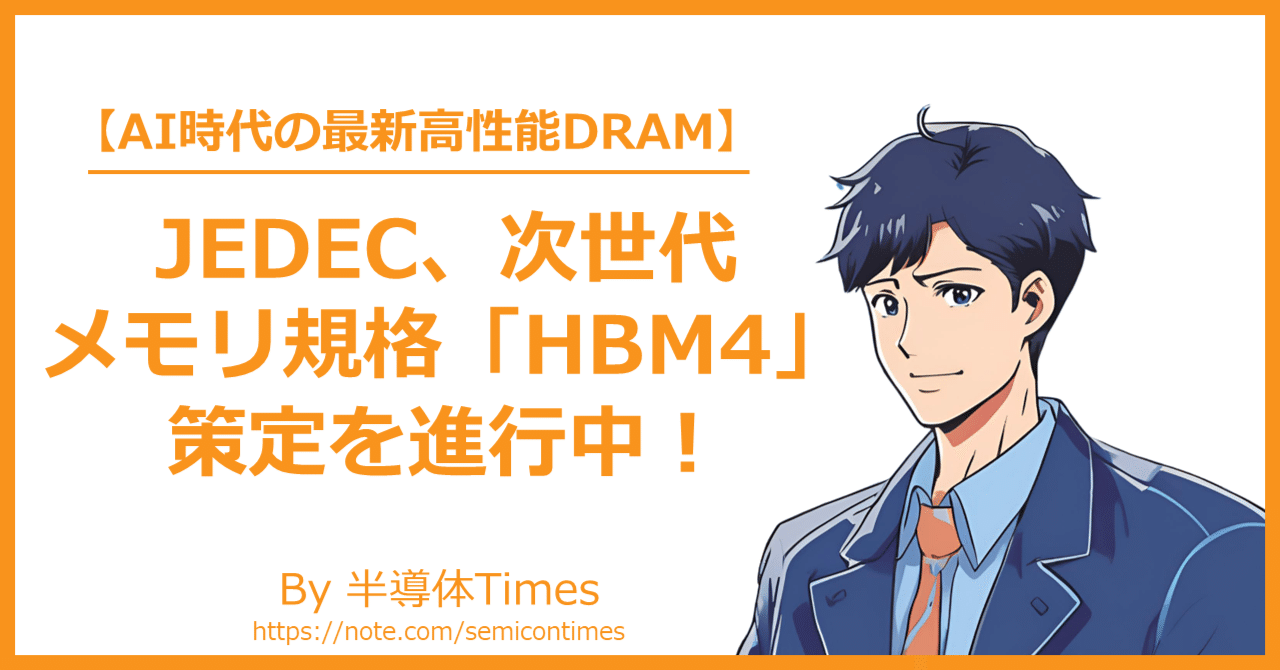 📢 JEDECが次世代メモリ規格「HBM4」の策定を進行中！🚀｜半導体Times