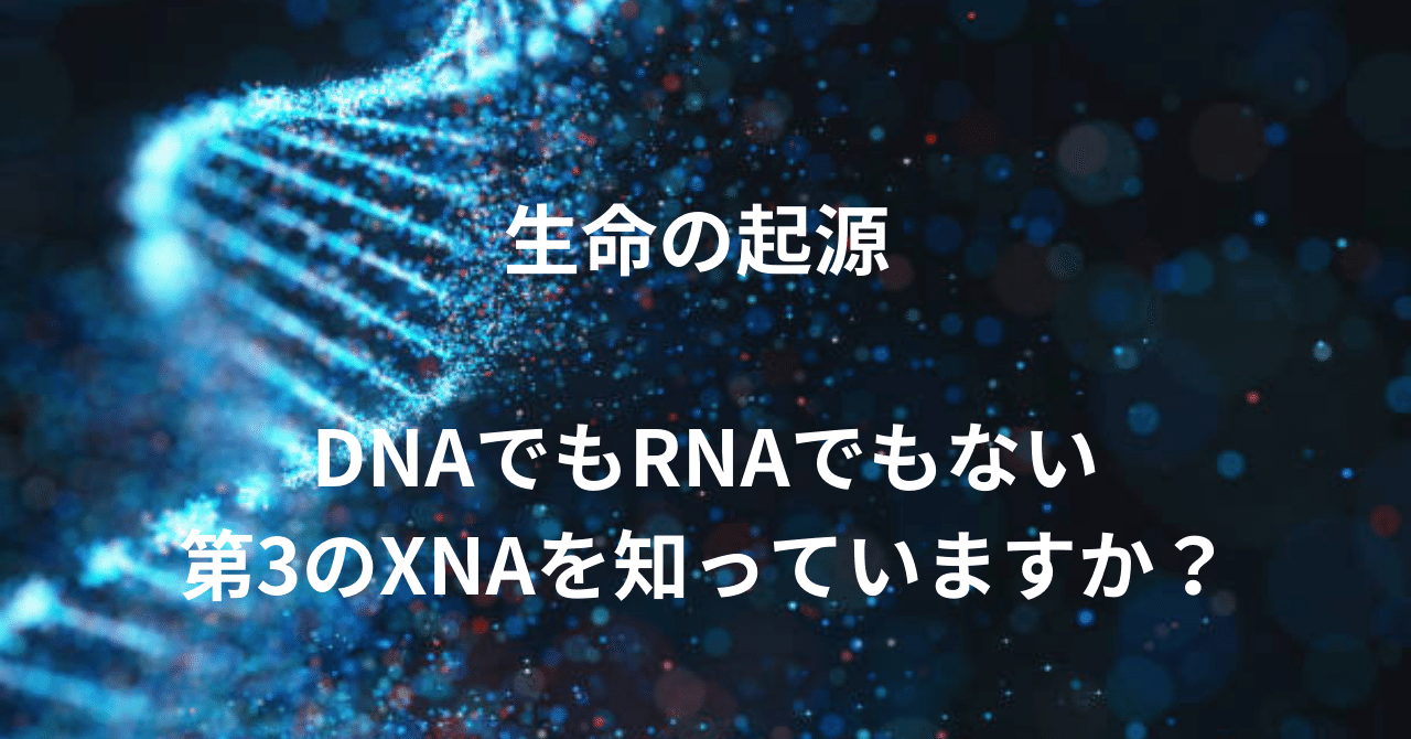 生命の起源 DNAでもRNAでもない第3のXNAを知っていますか？｜喜寿プログラマ🎈