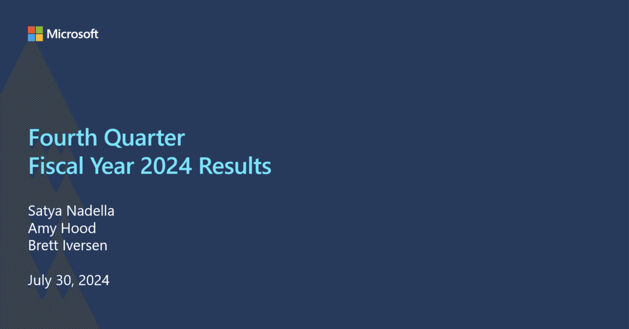 Microsoft Corporation (MSFT) Q4 2024 Earnings Call Transcript（翻訳 ...