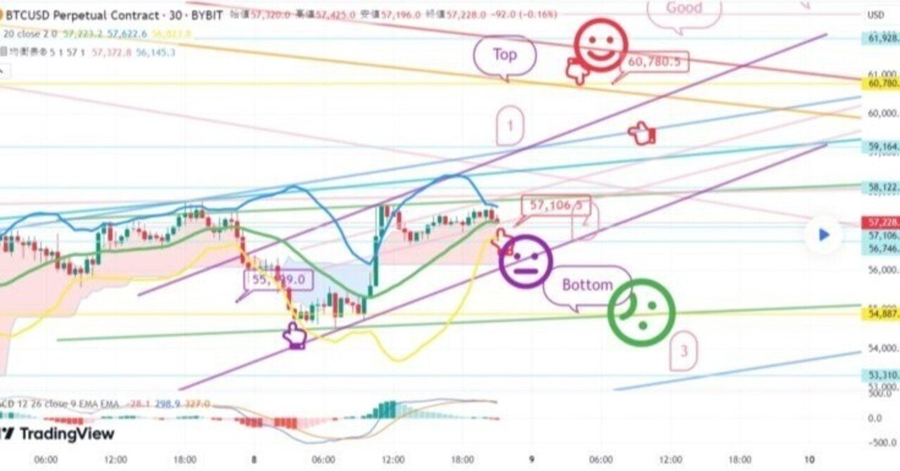 BTCUSD 8月8日ビットコインBybitチャート分析です｜Token Times Japan