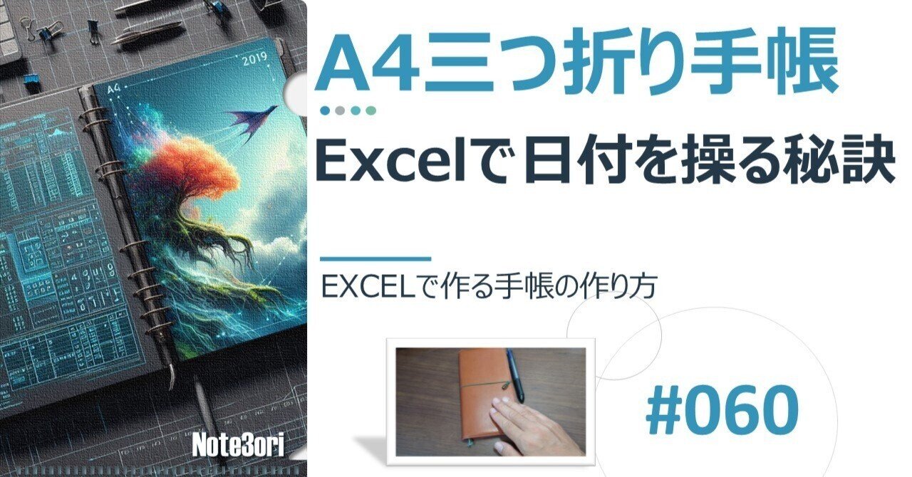 #060 A4三つ折り手帳の魔法：Excelで日付を操る秘訣｜Note3ori