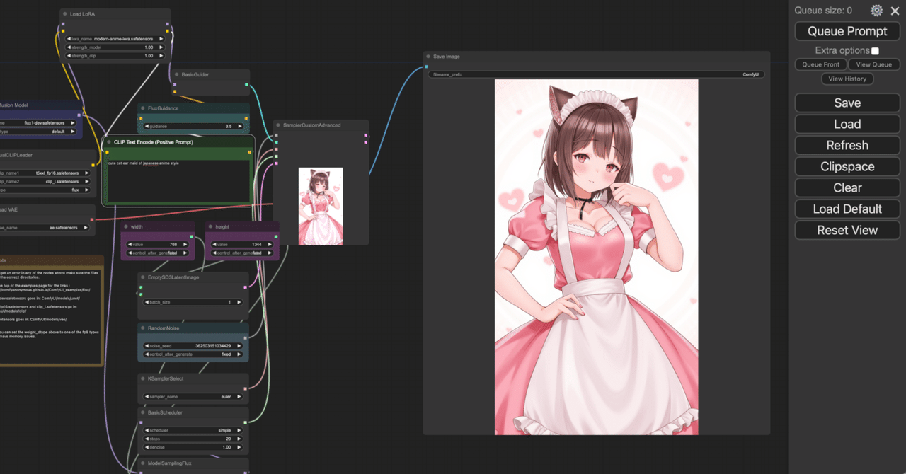 ComfyUI で FLUX.1 の画像生成とLoRAを試す｜npaka