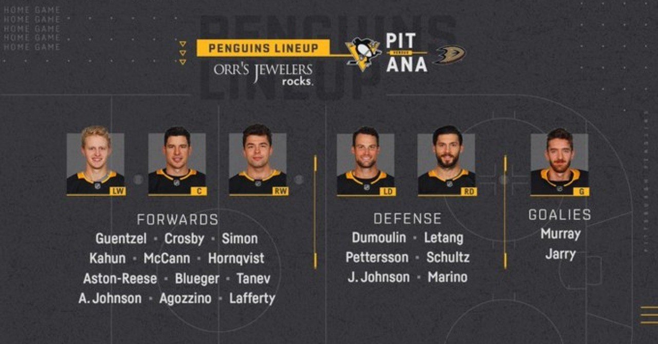 (NHL) ANA vs PIT @ PIT (Thu, Oct 10, 2019)｜Hoppenguins