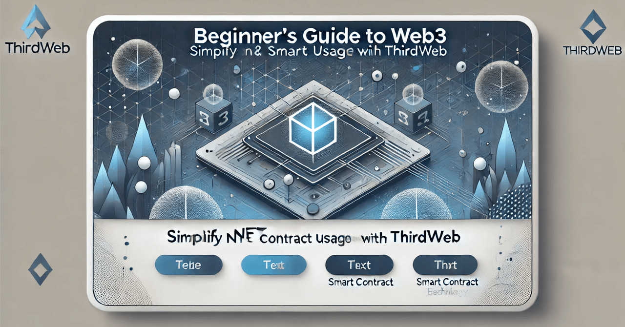 「初心者向けWeb3ガイド：Thirdwebを使ってNFTとスマートコントラクトを簡単に活用」"Beginner’s Guide to Web3: Simplify NFT and Smart ...