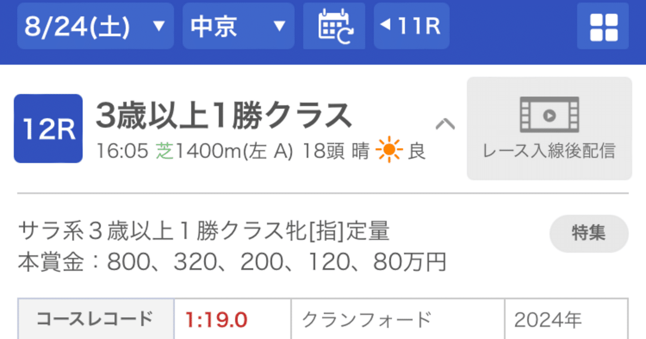 8/24（土）🍉中京12R🍉中央競馬予想🍉16:05⏰【SS】｜よう競馬予想🥕2024