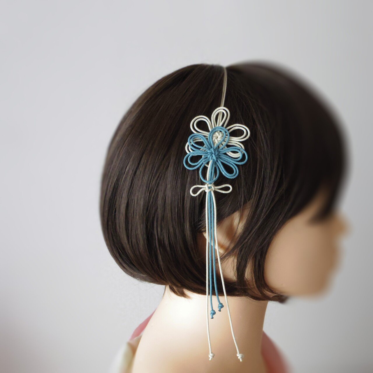 【復活販売 / 2024.8.31.】 カチューム「冴エウタフ爽」（アイボリー×縹） | nuta design https://nutadesign.thebase.in/items ...