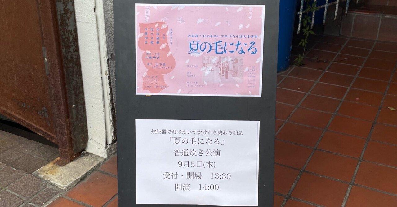 内藤ゆき「炊飯器でお米を炊いて炊けたら終わる演劇『夏の毛になる』」普通炊き公演の感想｜ryutaro amano