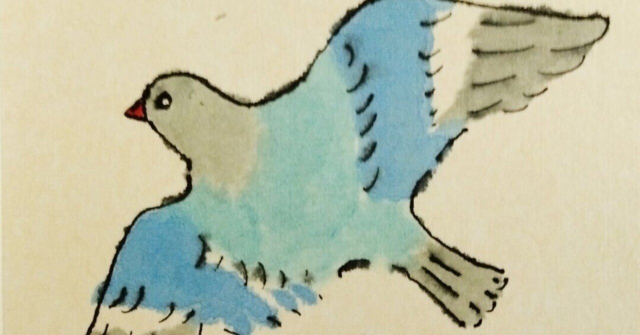 今日のスケッチ「ブッポウソウ」｜nao kamimura