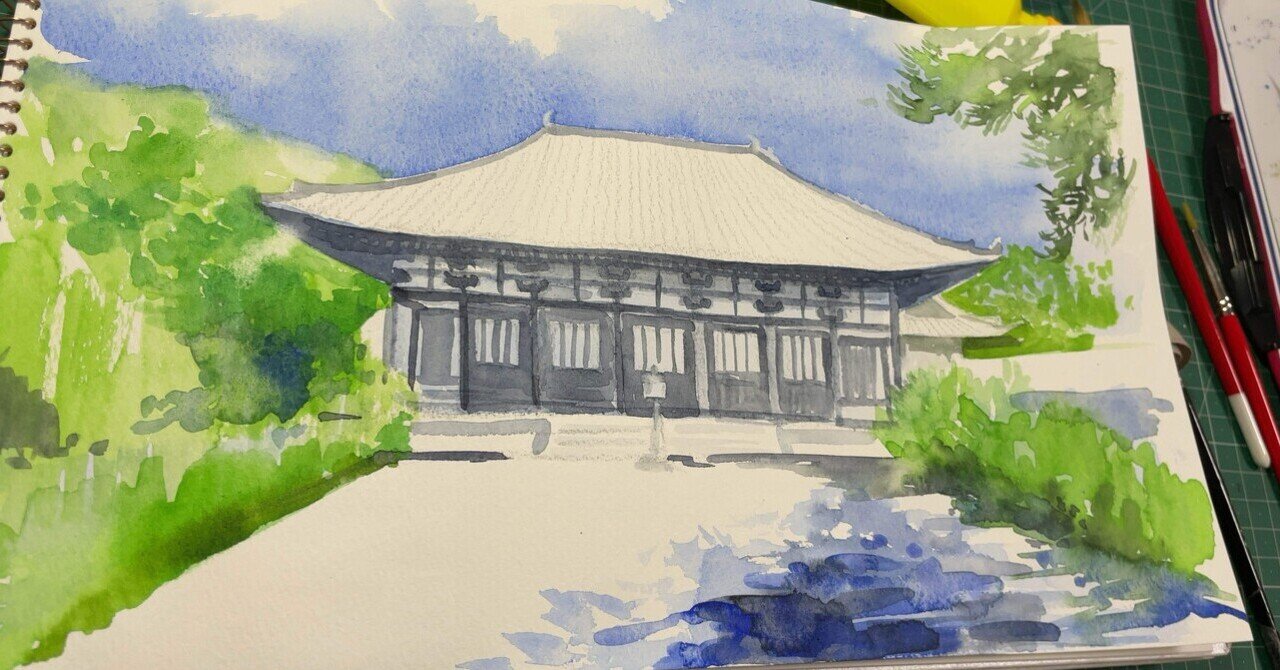 飛鳥スケッチ旅、加筆｜nyororoまいにち制作日記