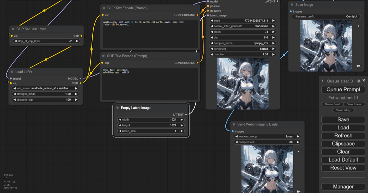 ComfyUI LoRAとClip skipの実装ができた｜Yuki