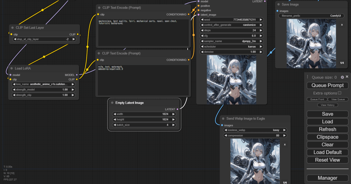 ComfyUI LoRAとClip skipの実装ができた｜Yuki