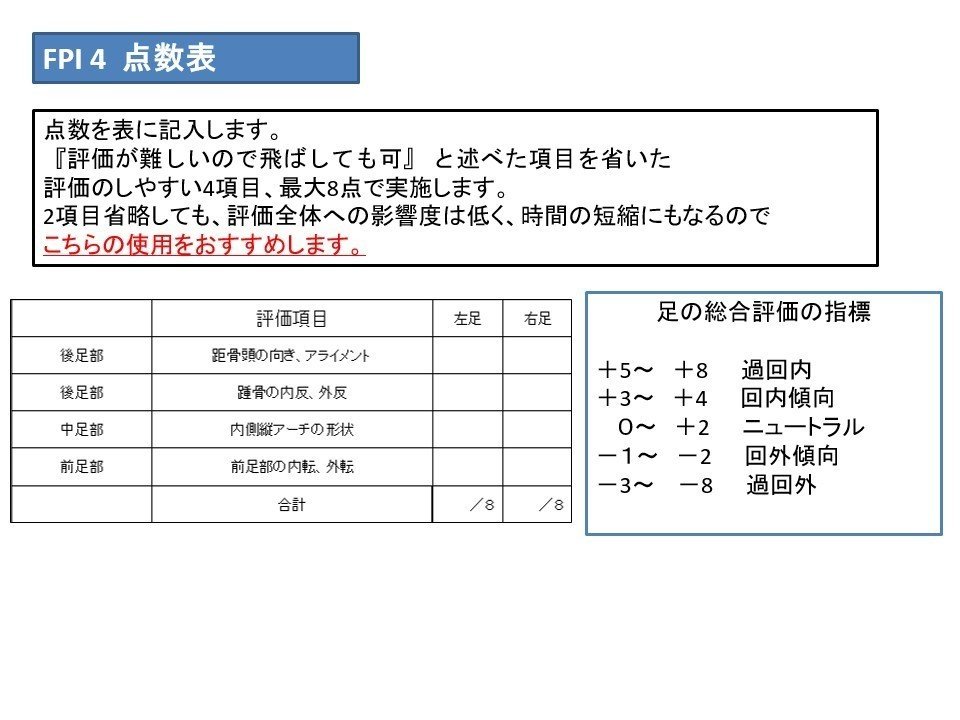 足病医伝統の 足評価術 『FPI6』簡易表｜こば👟義肢装具士｜1万人以上の足を診た靴屋