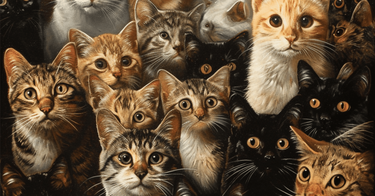 たくさんの猫がこっちを見ている｜Sato Yuhei