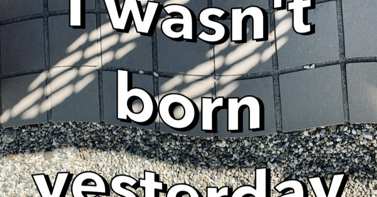 I wasn't born yesterday｜猿☆人間