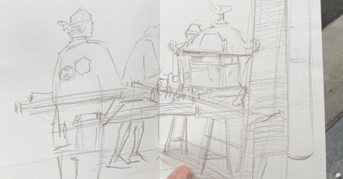 白山神社秋の大祭（ちょっとだけスケッチ）｜nyororoのスケッチ帖