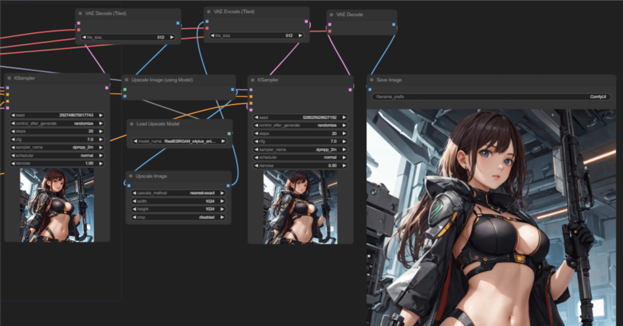 ComfyUI Hires.fixを実装した（その3）たぶん完結編｜Yuki