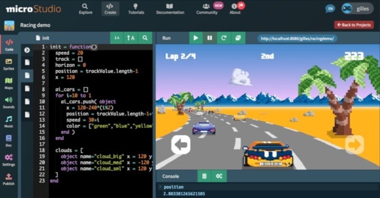 良さそうなゲームエンジン"microStudio"を見つけた｜なおしむ