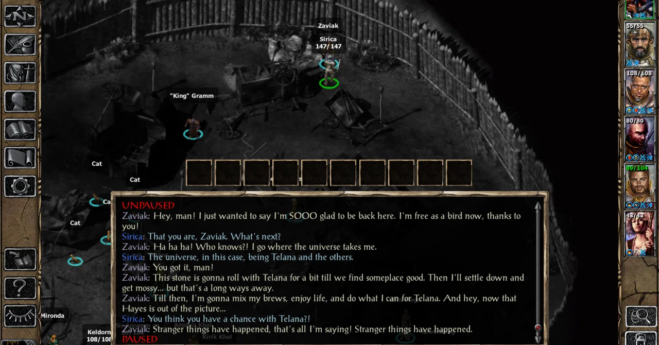 BG2, SoA, ニーラのクエスト＃30、キャンプに戻って、天衣無縫のザヴィアック｜趣味のバルダーズゲート2プレイ翻訳