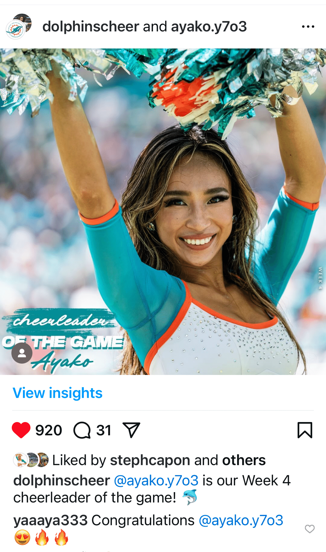 NFLチア🐬 TEN × MIA｜Ayako Yoshida
