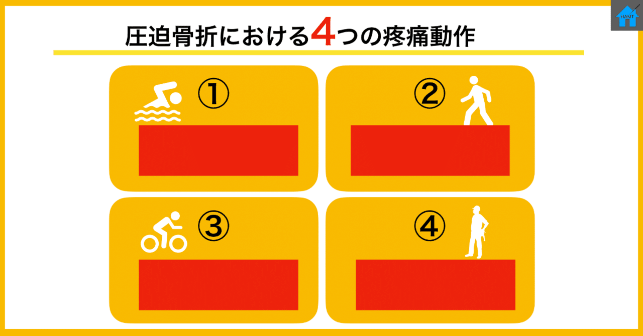 脊椎圧迫骨折における疼痛動作｜白石哲也｜鍼灸PT📚HAMT-在宅鍼灸師のためのライブラリ-