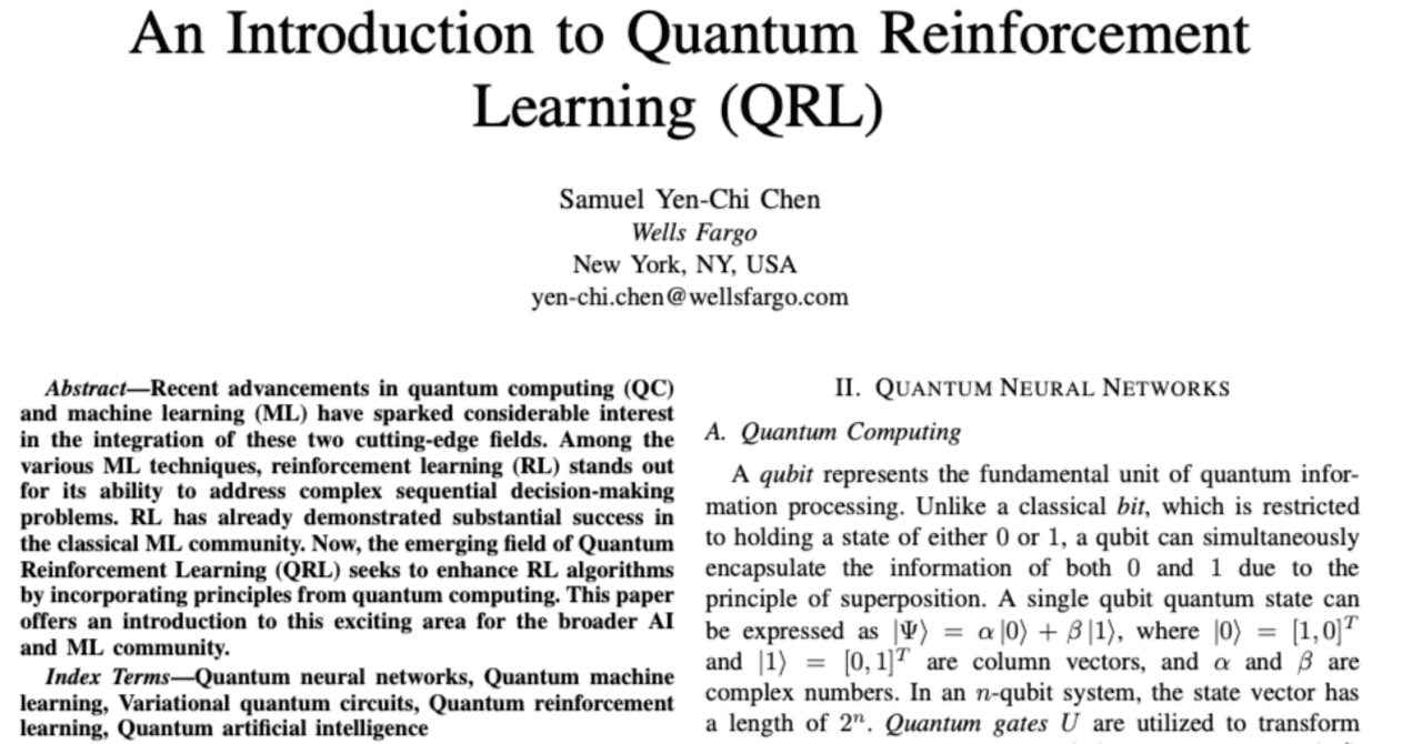 An Introduction to Quantum Reinforcement Learning (QRL)｜Victor Von Pooh