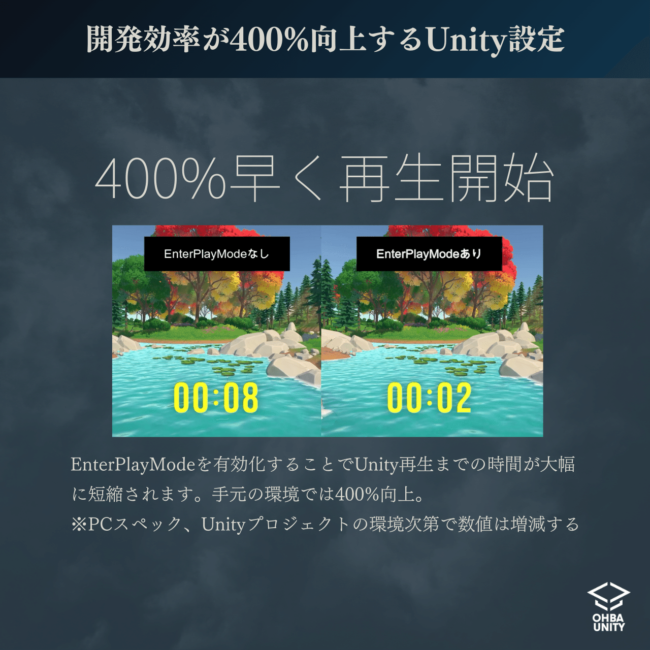 僕がUnityプロジェクトを新規で作った際に一番最初に設定する項目は「EnterPlayMode」。この設定をするかしかしないかで、その後の開発に使える時間は大きく変わる。ただし使用する際には ...