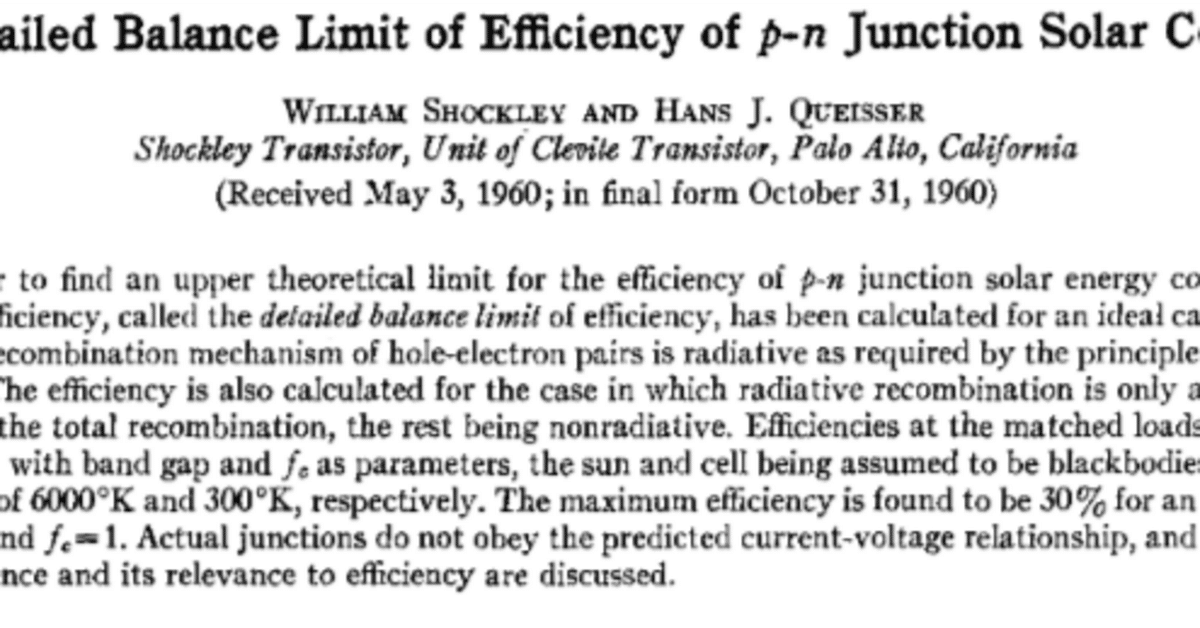 Shockley-Queisser Limitを図示しよう｜gloomydog