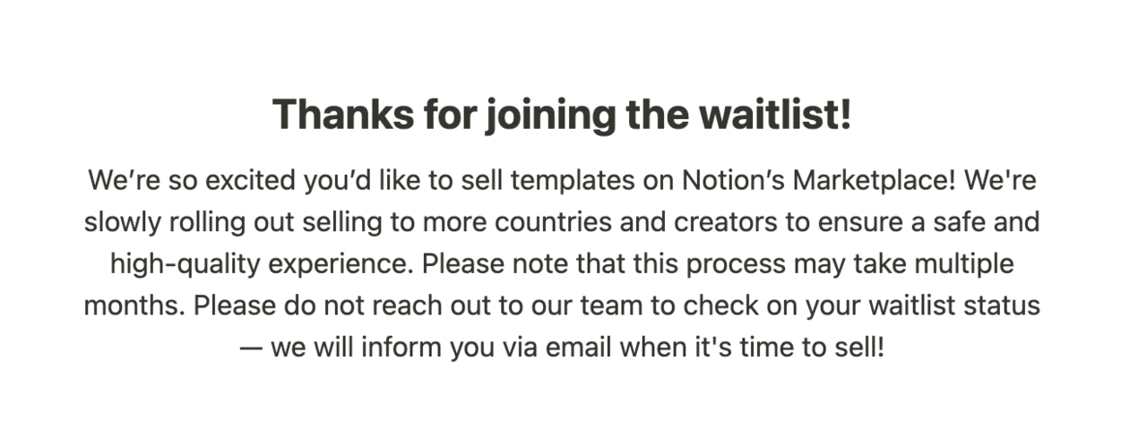 Notion公式のテンプレート販売用マーケットプレイスが発表されたので、さっそくWaitlist に登録しました 👀 数ヶ月かかわるとのことな ...