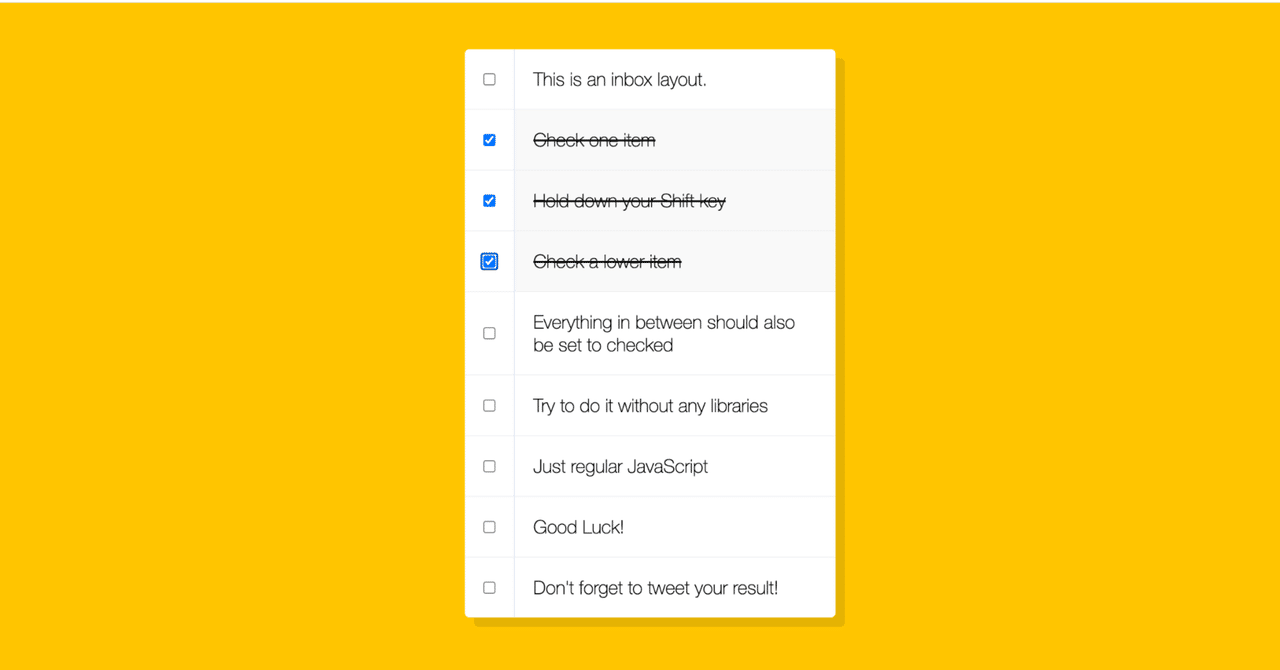 Day 10 - Hold Shift and Check Checkboxes｜Aya