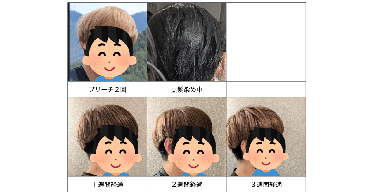 ブリーチからターンカラーで黒髪に戻して3週間の経過観察｜meihei