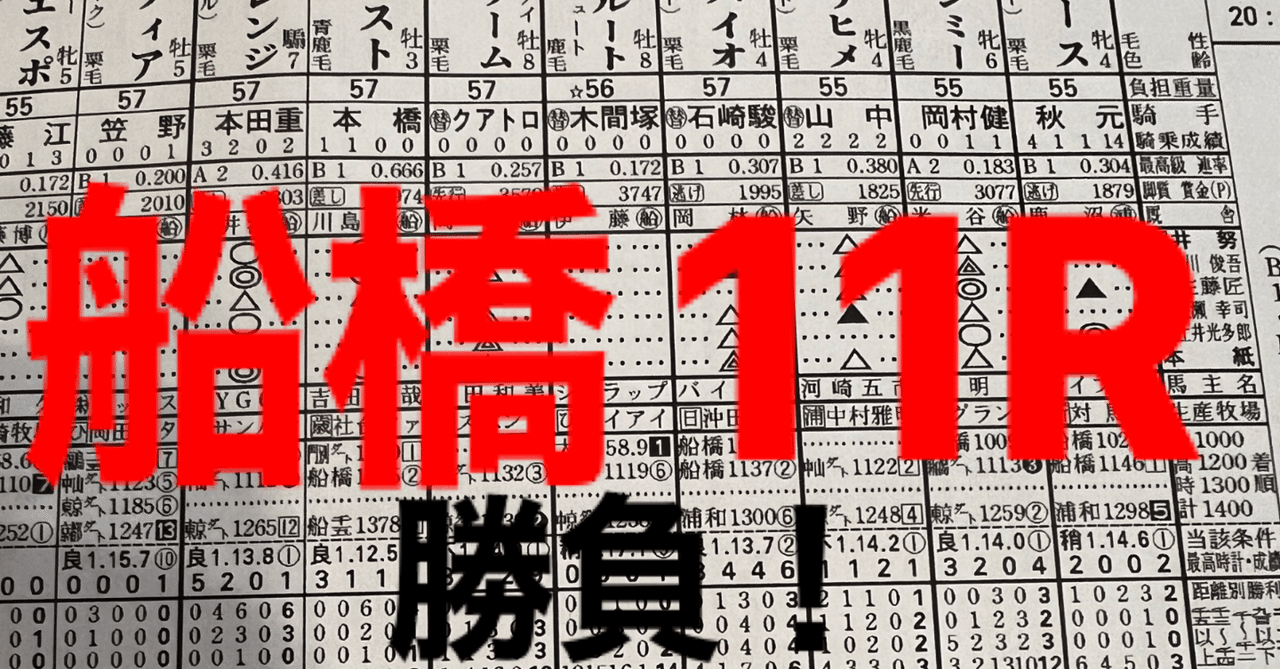 船橋11R勝負するぜ！｜パドック師匠【PD master】公式🌐