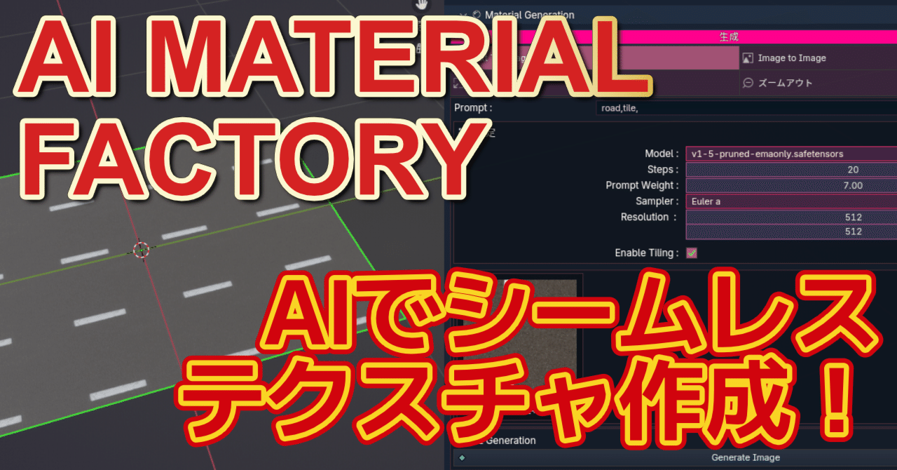 AIでシームレステクスチャ作成（有料アドオン）｜Tamo Lab.
