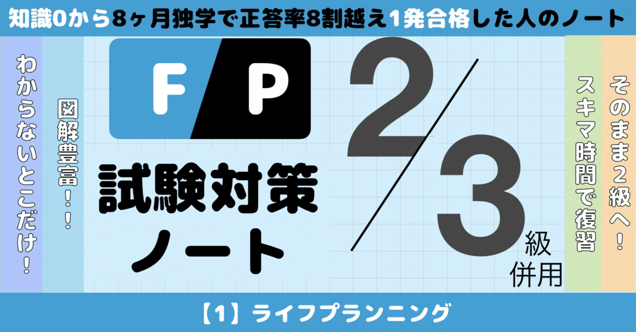【1】①FP試験対策ノート2級・3級｜瀬古井健人／独学でFP2級