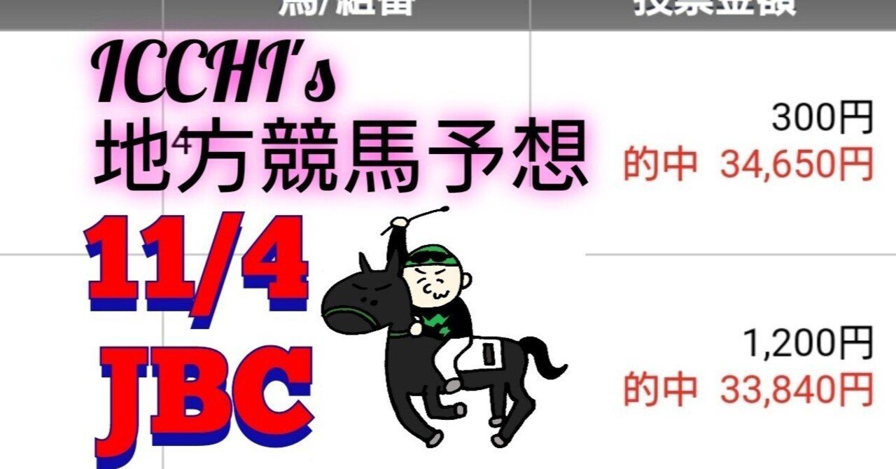 【JBC 全レース予想】｜ICCHI(競馬予想家)