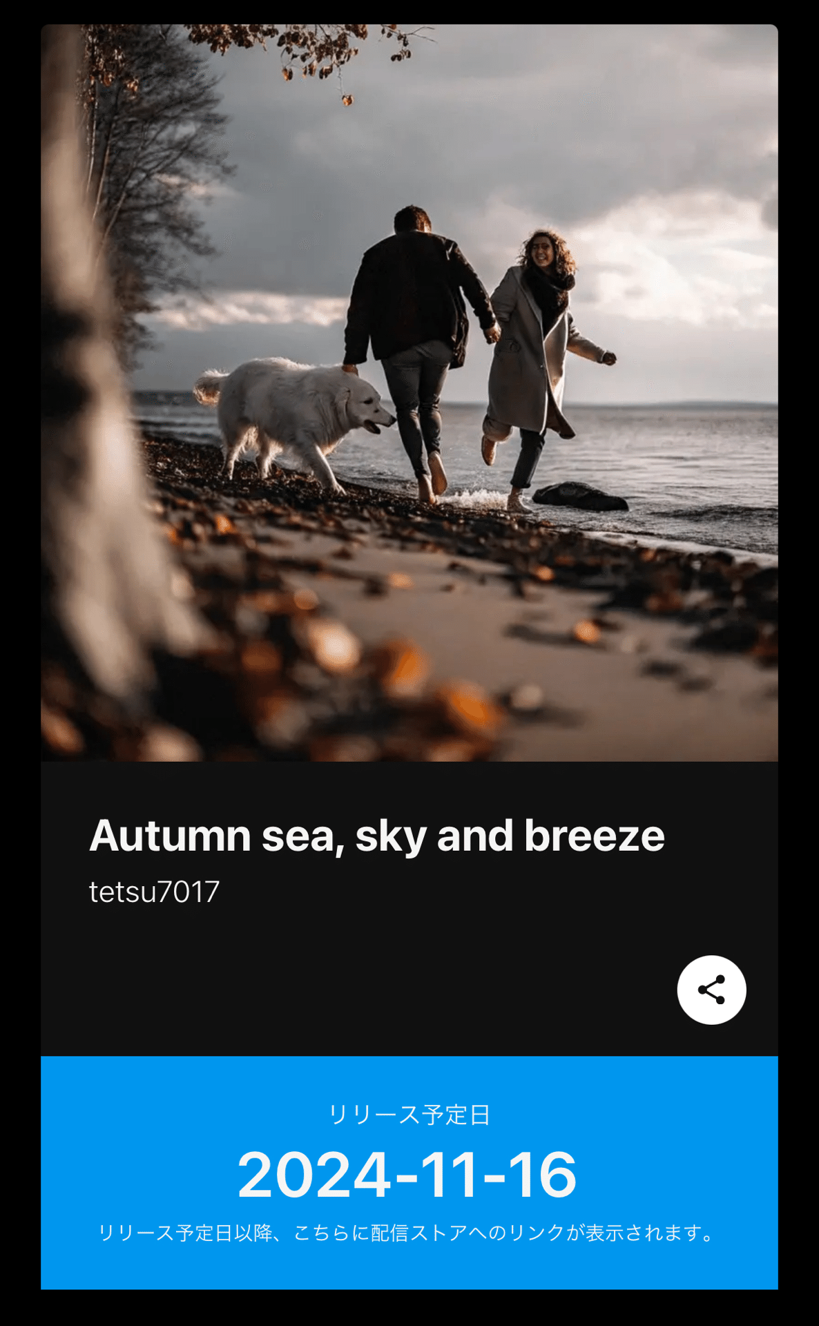 Tunecoreで 私tetsu7017のシングル曲、申請通りました！🎉 ビギナーズラック 11/16 Spotify、iTunes Storeなど音楽配信プラットホームより全世界配信 ...