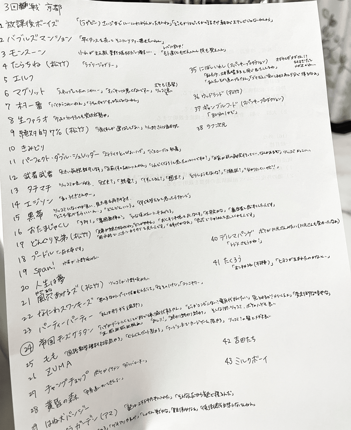 M-1三回戦2024｜tfn_tp