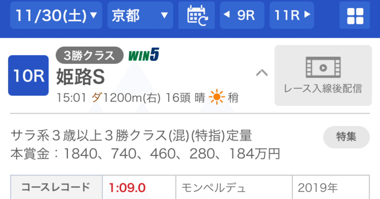 11/30（土）🍁京都10R🍁中央競馬予想🍁15:01⏰【SSS】｜よう競馬予想🥕2024