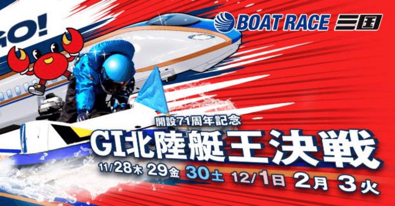 【優勝戦】12/3（火）★☆G1開設71周年記念 北陸艇王決戦★☆優勝戦4点予想！！【15：55締切】｜プロ舟券師＠BOATRACE