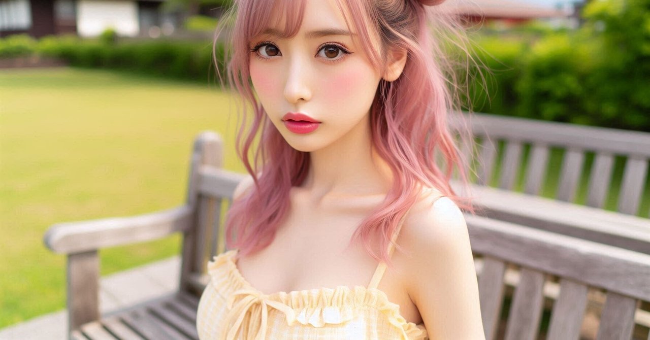 写真と紙粘土 de クリームイエロー、公園、木製ベンチ @Copilot & ImageFX & Firefly＋プロンプト｜茜町春彦