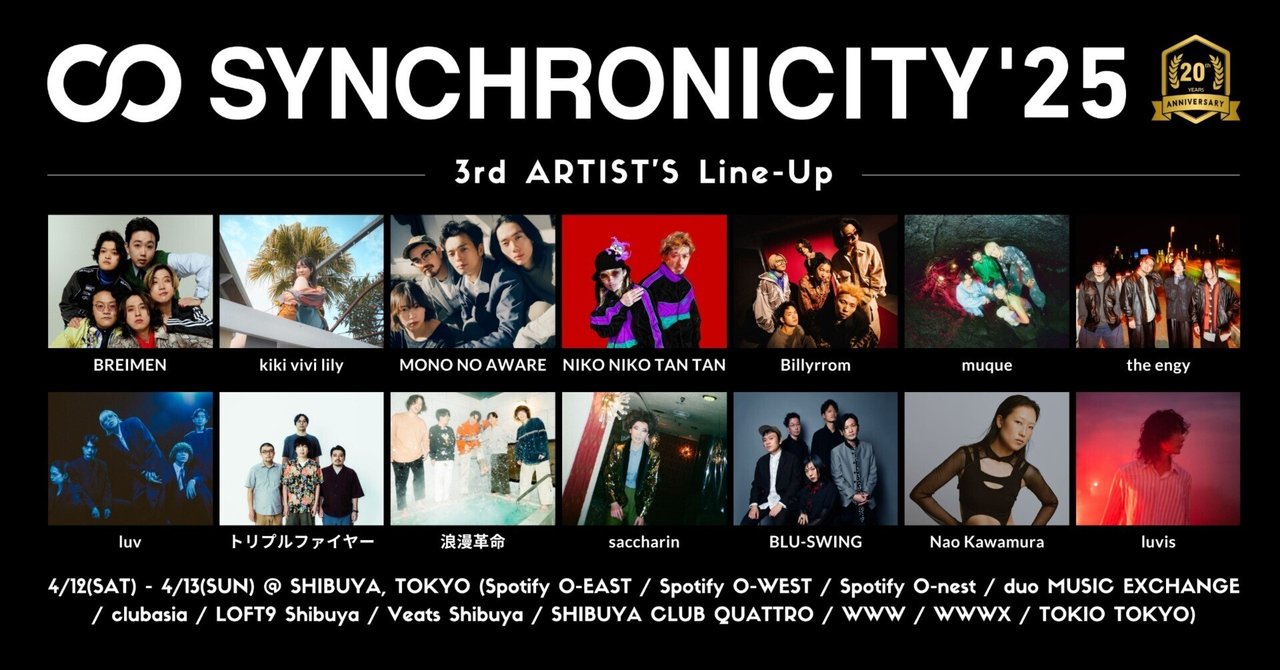 『SYNCHRONICITY'25』第3弾ラインナップ発表のちょっとした裏話｜Jun Aso | SYNCHRONICITY